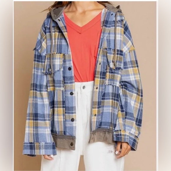 POL | Jackets & Coats | Pol Plaid Distressed Shacket | Poshmark